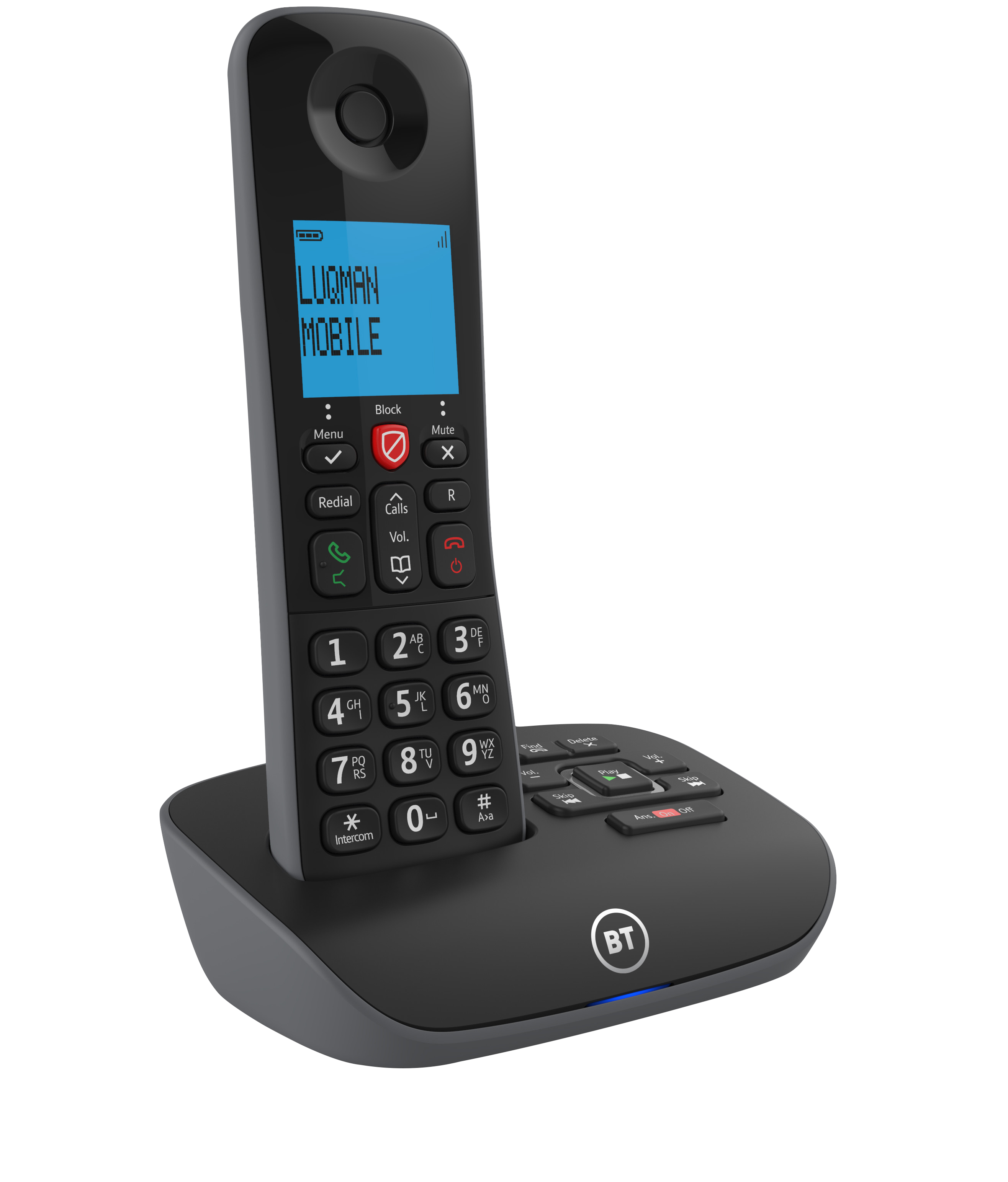 BT Essential Single Digital Cordless Answerphone With Nuisance Call Bl