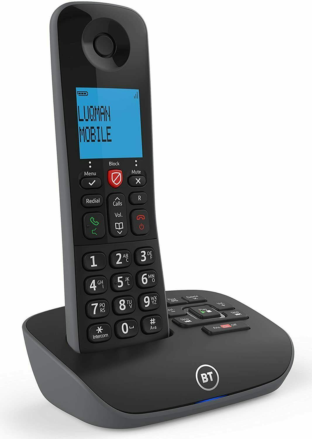 BT Essential Single Digital Cordless Answerphone With Nuisance Call Bl