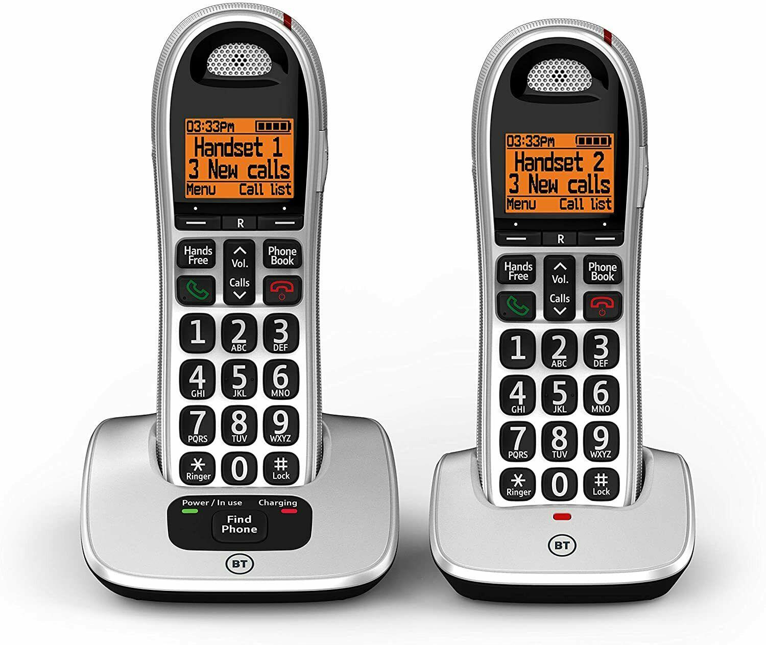 BT 4000 Twin Digital Cordless Home Phone Big Button Nuisance Call Bloc