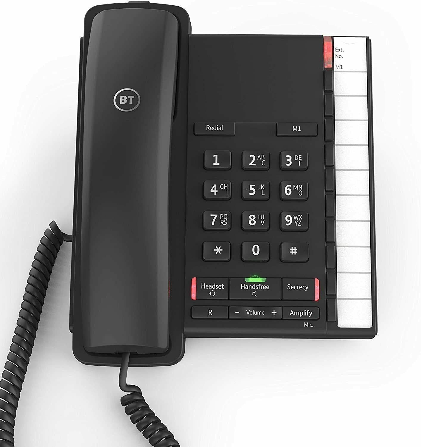 BT Converse 2200 Corded Telephone With Speakerphone Black - 040208 (Re