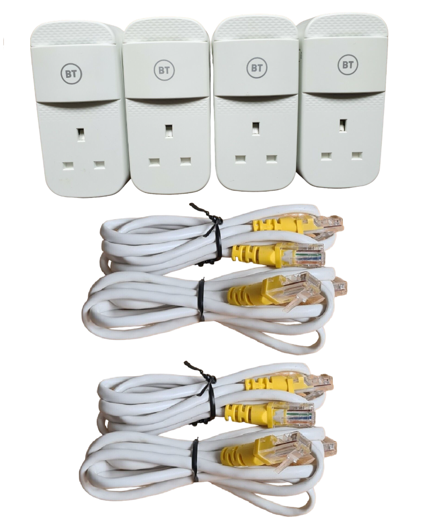 4 x BT Mini Connectors Version2 1000Mbps 1GB Powerline Adapters Gigabi