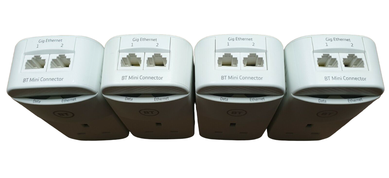 4 x BT Mini Connectors Version2 1000Mbps 1GB Powerline Adapters Gigabi